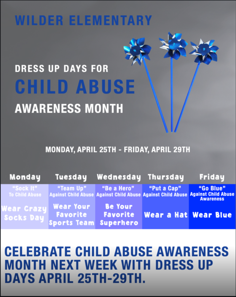 Child Abuse Awareness Month Wilder School District 133 Child Abuse Awareness Month Wilder School District 133